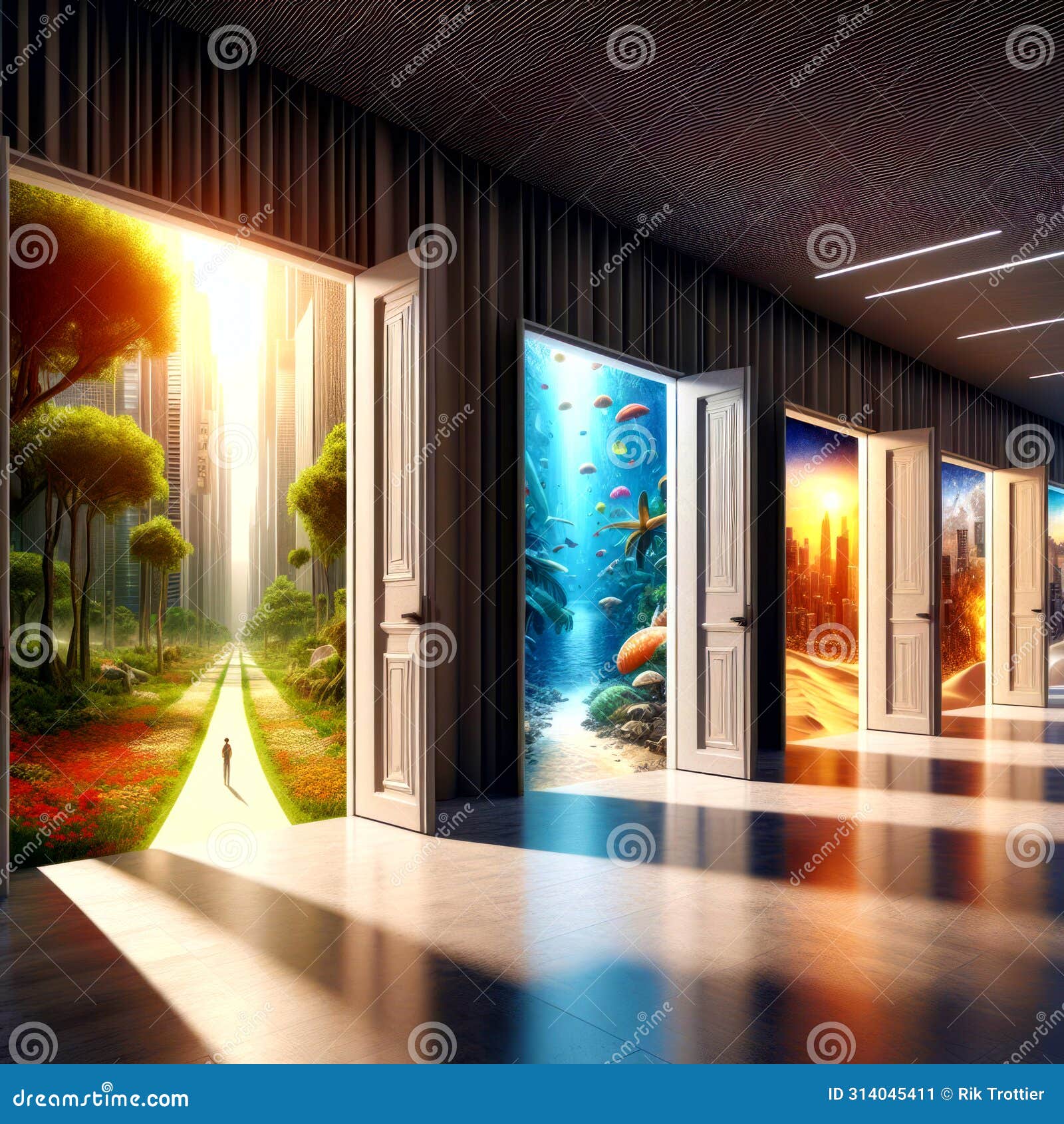 Doorways with Environmental Options Stock Illustration - Illustration ...