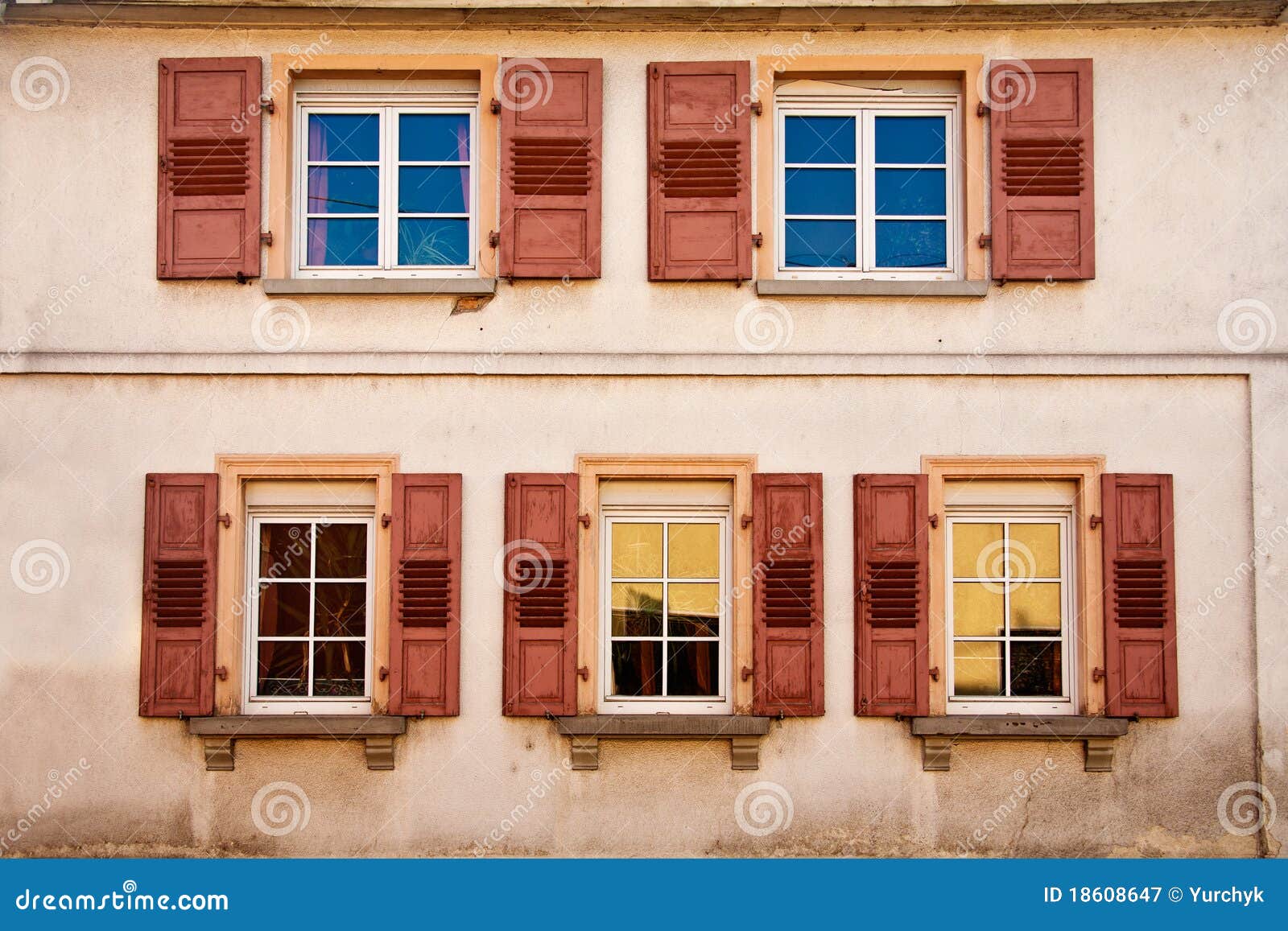Row of open windows stock image. Image of beauty, europe - 18608647