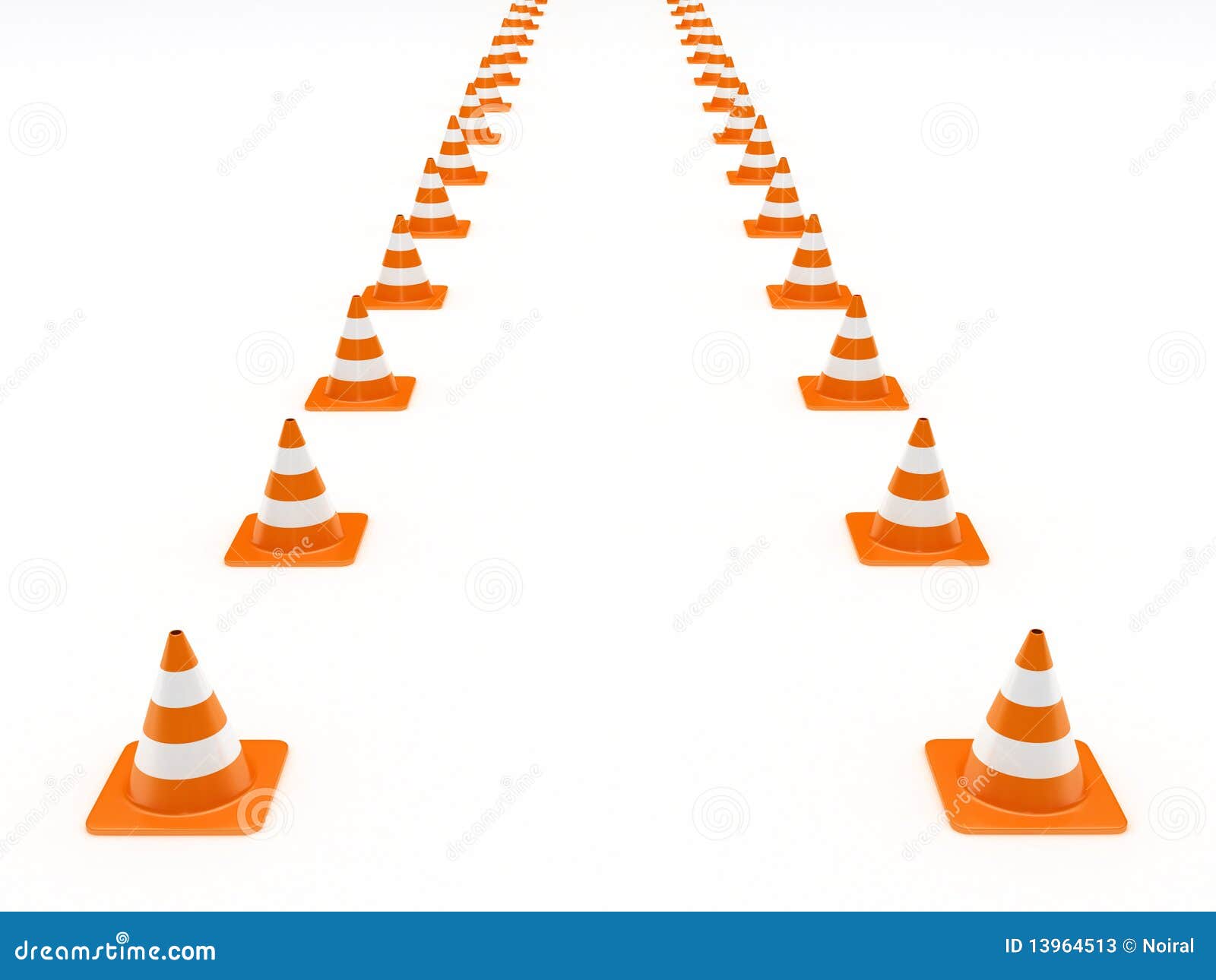 Orange Traffic Warning Cones Or Pylons With Street Or Road Construction ...