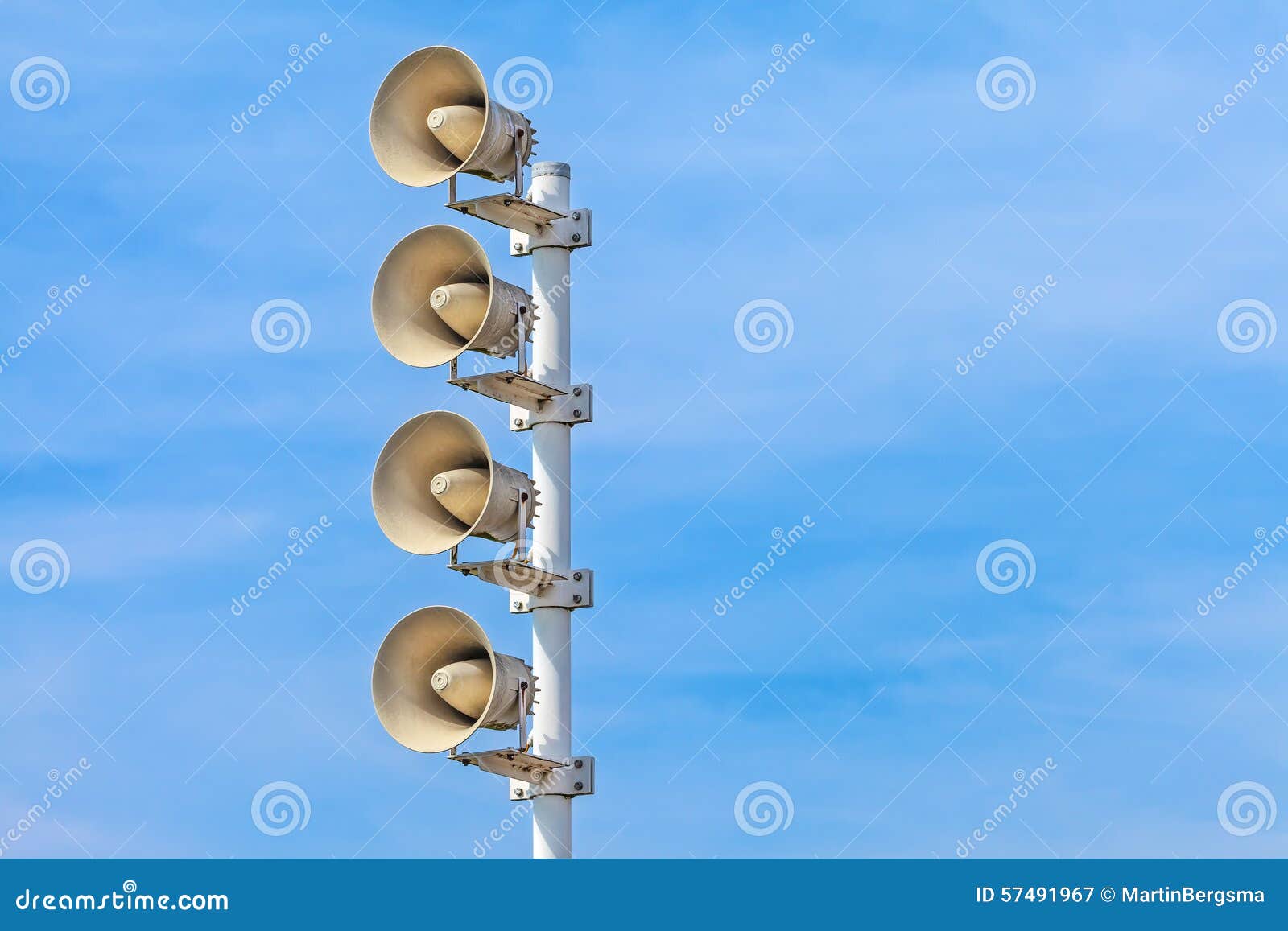 Row of outdoor megaphones stock image. Image of object - 57491967