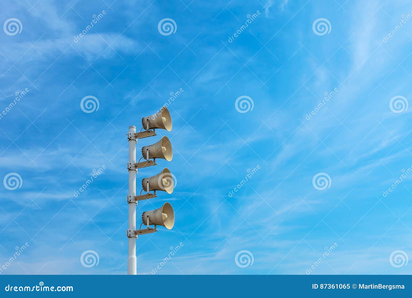Row of outdoor megaphones stock image. Image of speak - 87361065