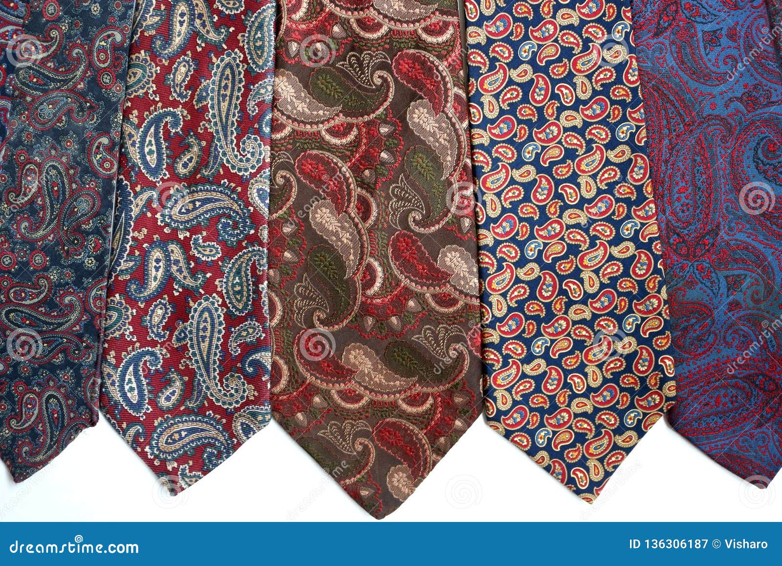Paisley Patterned Ties stock image. Image of abstract - 136306187