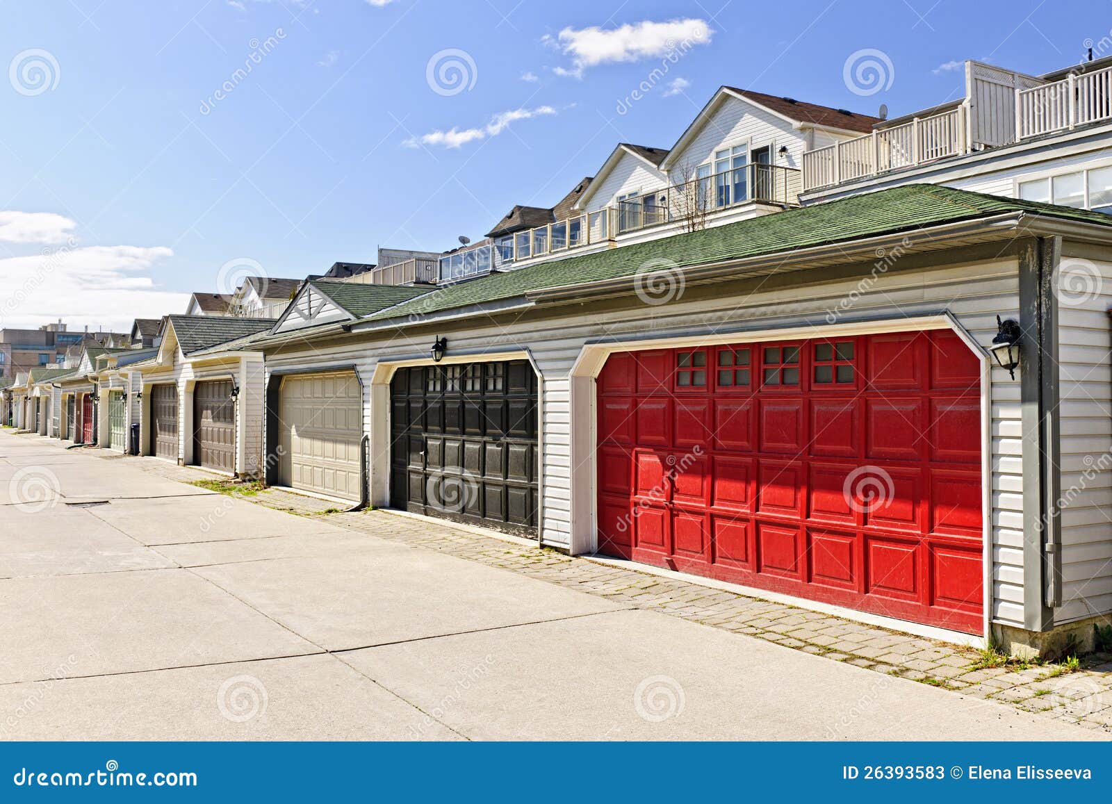 Row of parking garages stock image. Image of concrete - 26393583