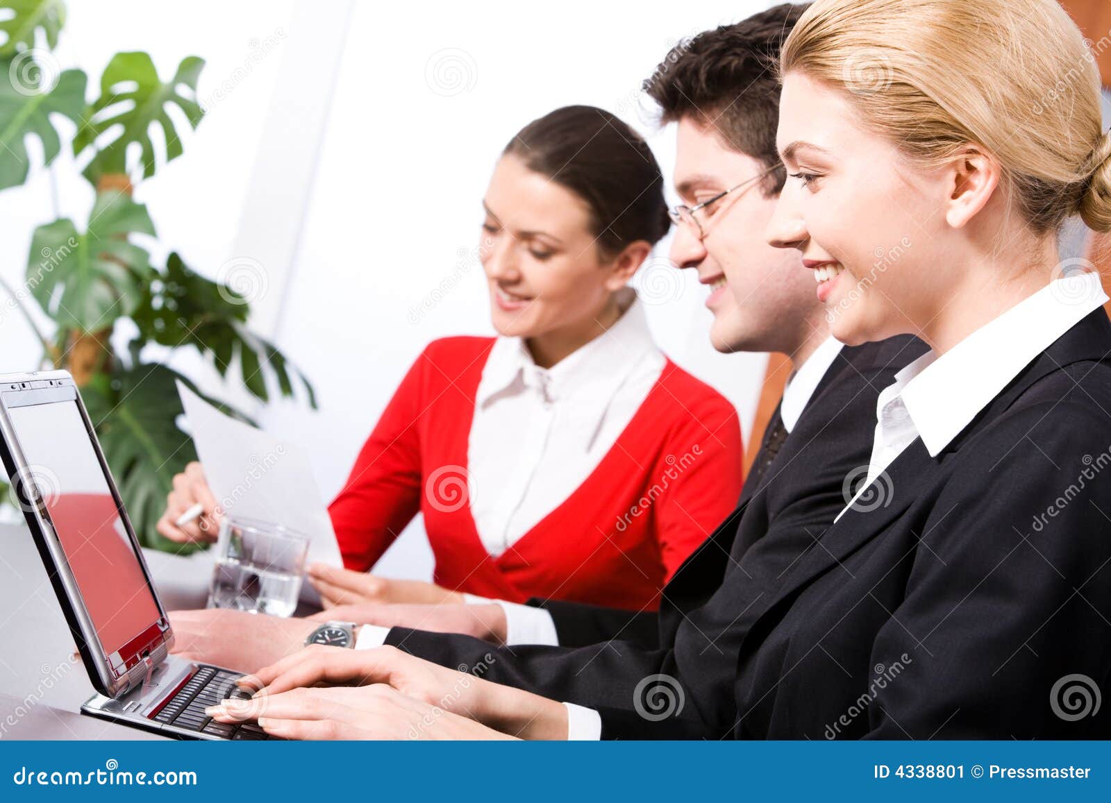Row of people stock image. Image of positive, idea, laptop - 4338801