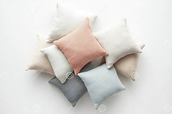A Row of Pillows with Different Colors and Patterns Stock Illustration ...