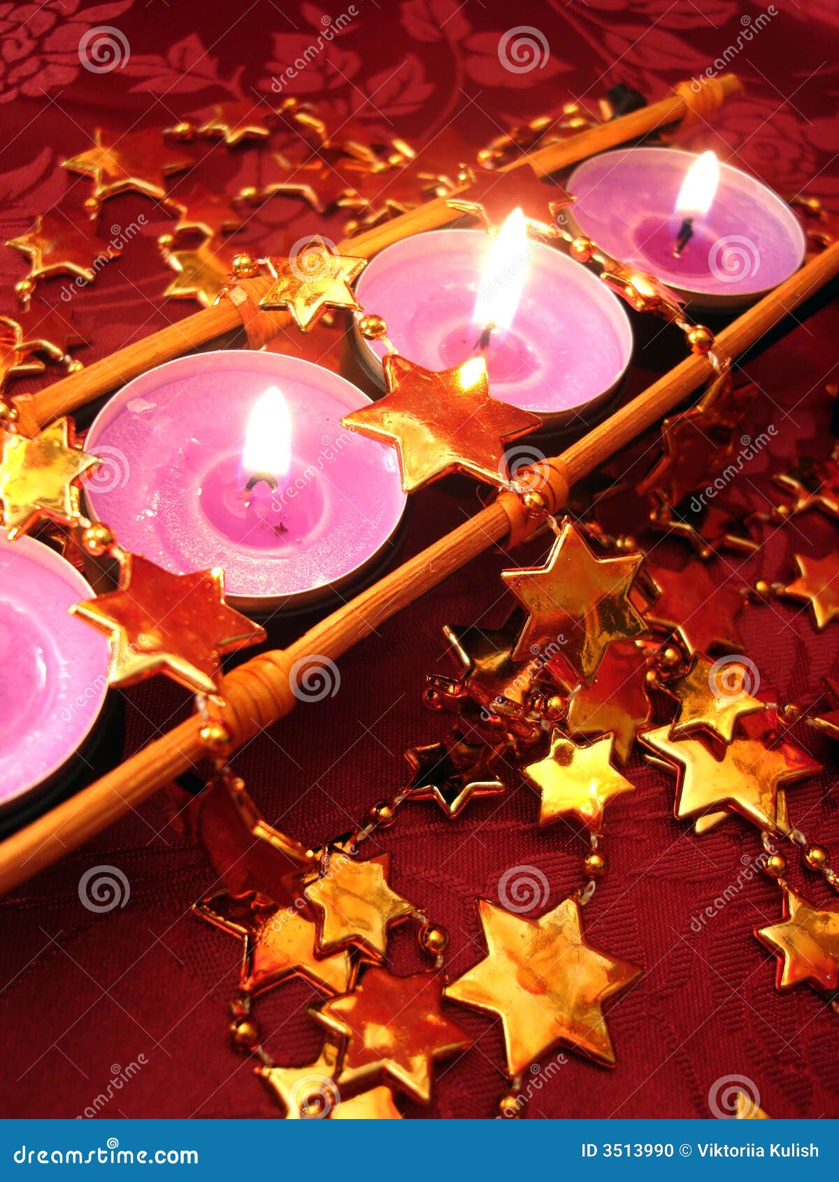 Row of Pink Candles with Stars Stock Photo - Image of edge, happy: 3513990
