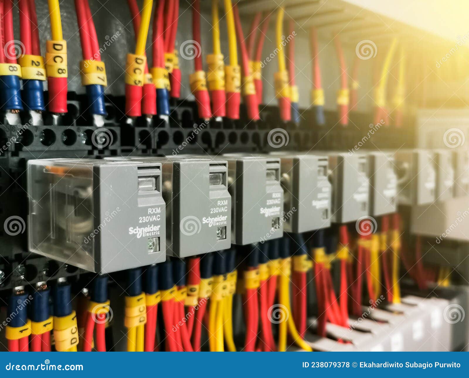 A Row of Plug in Relay in Electrical Cabinet. Editorial Stock Photo ...