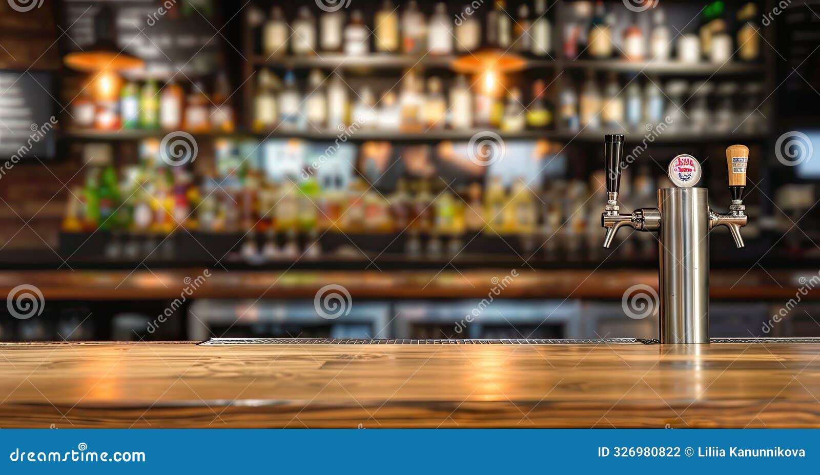 A Row of Polished Chrome Beer Taps are Mounted on a White Tiled Wall in ...