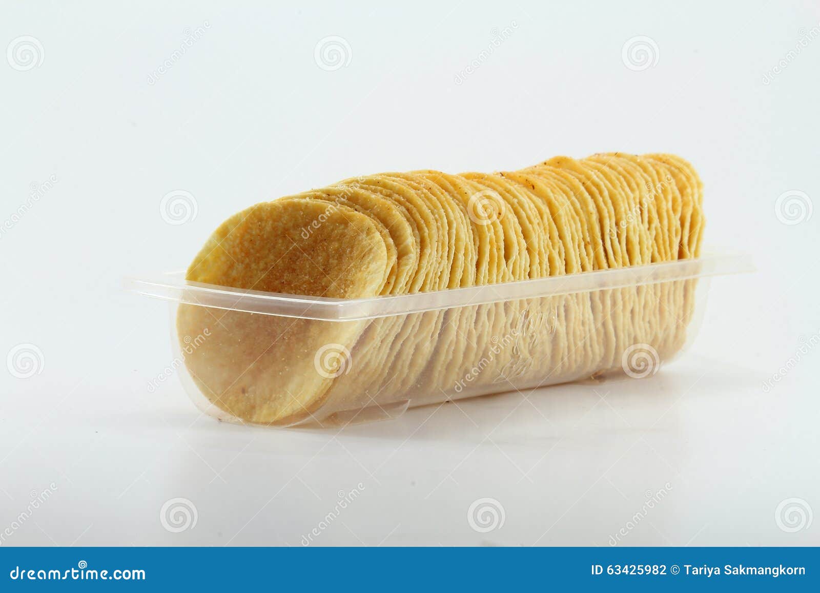 Row of Potato Chips in Clear Tray Stock Photo - Image of cholesterol ...