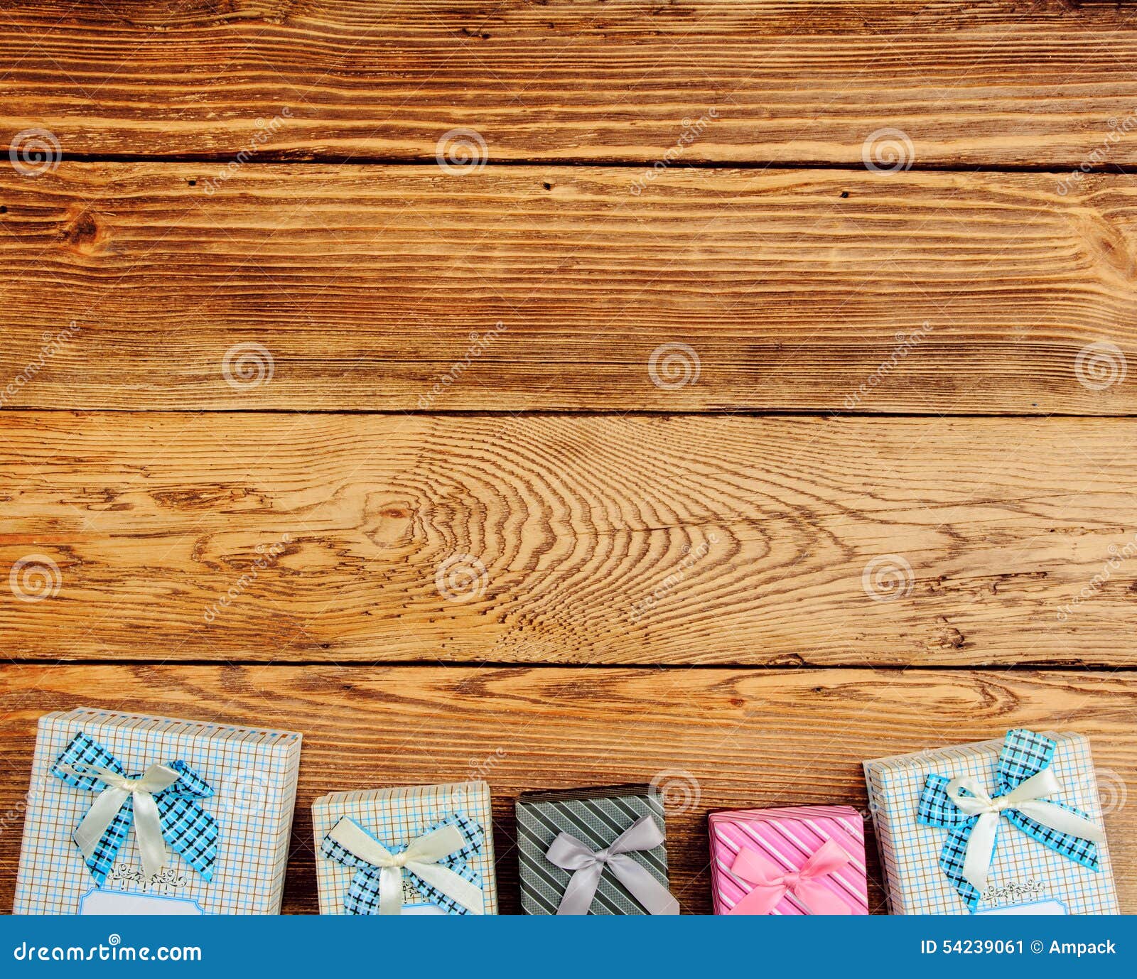 Row of Presents Arranged at Top Image Stock Image - Image of card ...