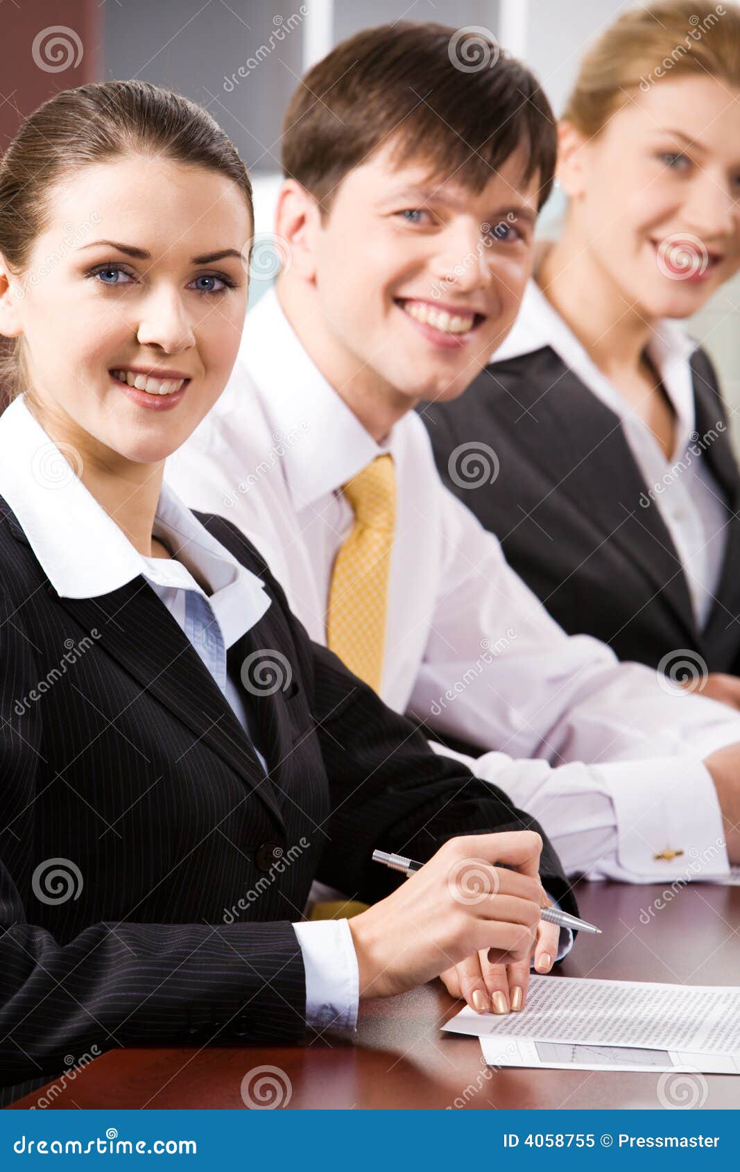 Row of professionals stock image. Image of colleagues - 4058755