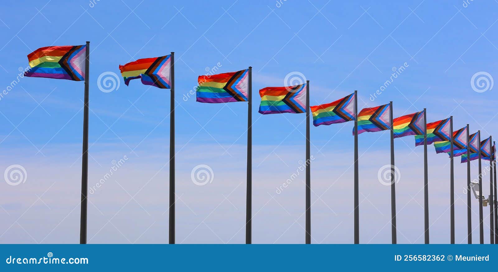Row Of Progress Pride Flag Stock Photo | CartoonDealer.com #256582362