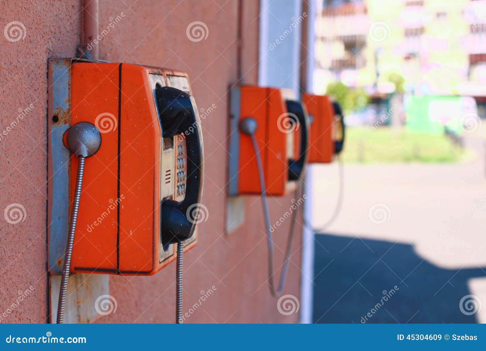 Row of public payphones stock image. Image of telecommunication - 45304609