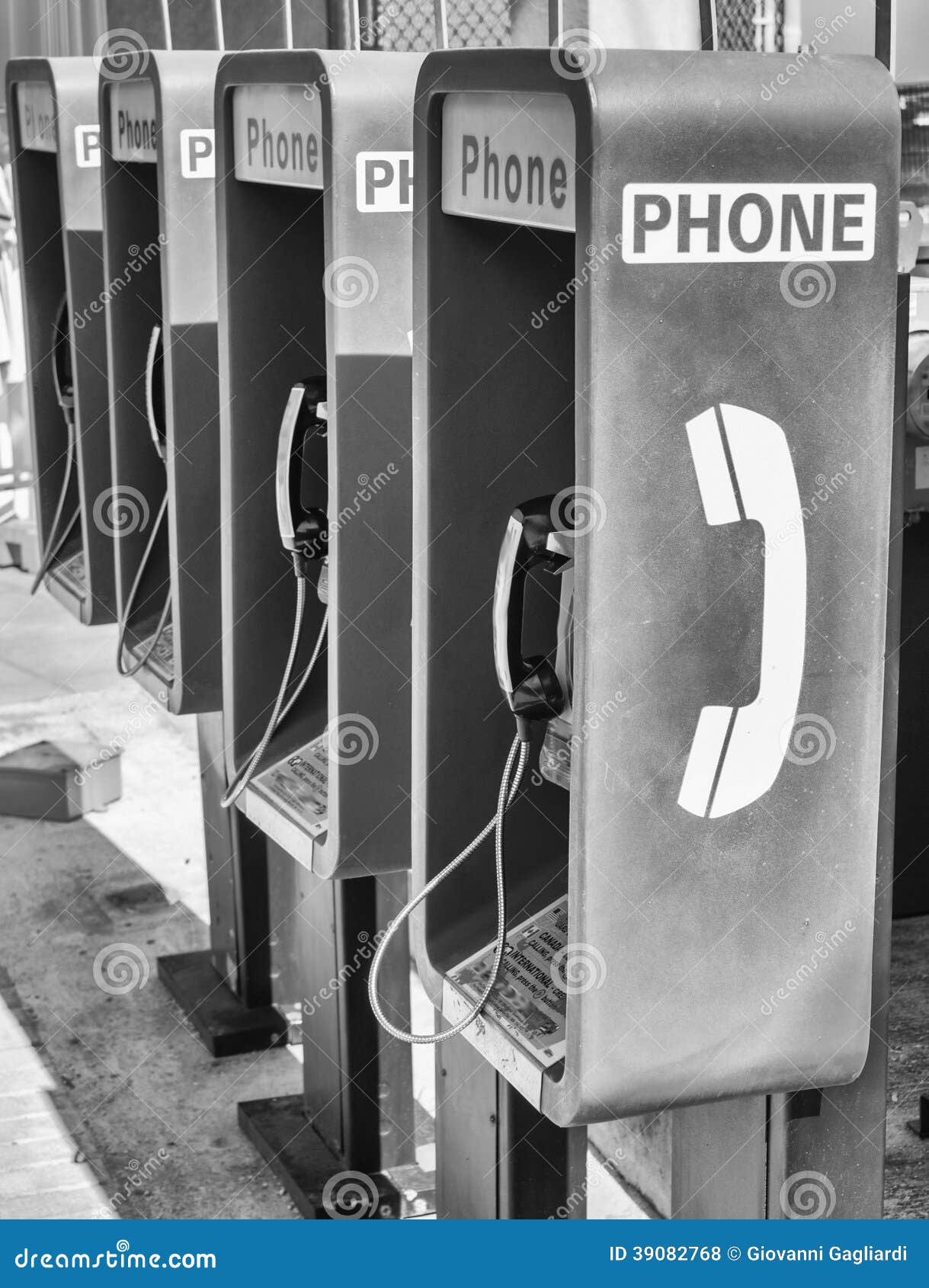 Row of Public Telephones stock photo. Image of orange - 39082768