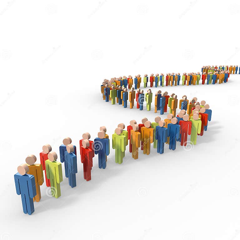 Row or Queue of People stock illustration. Illustration of collection ...