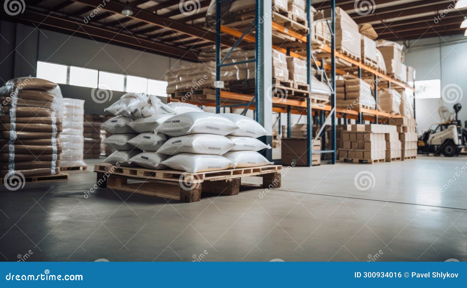 Row of Raw Cement Bag Stack on Construction Warehouse Ideas Concept ...