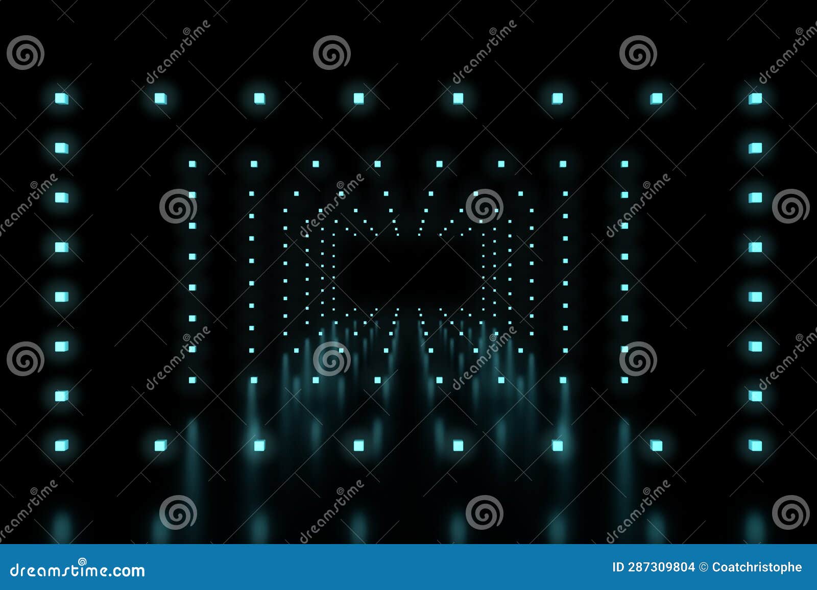 Row of Rectangle Shaped Blue LED Lights Stock Illustration ...