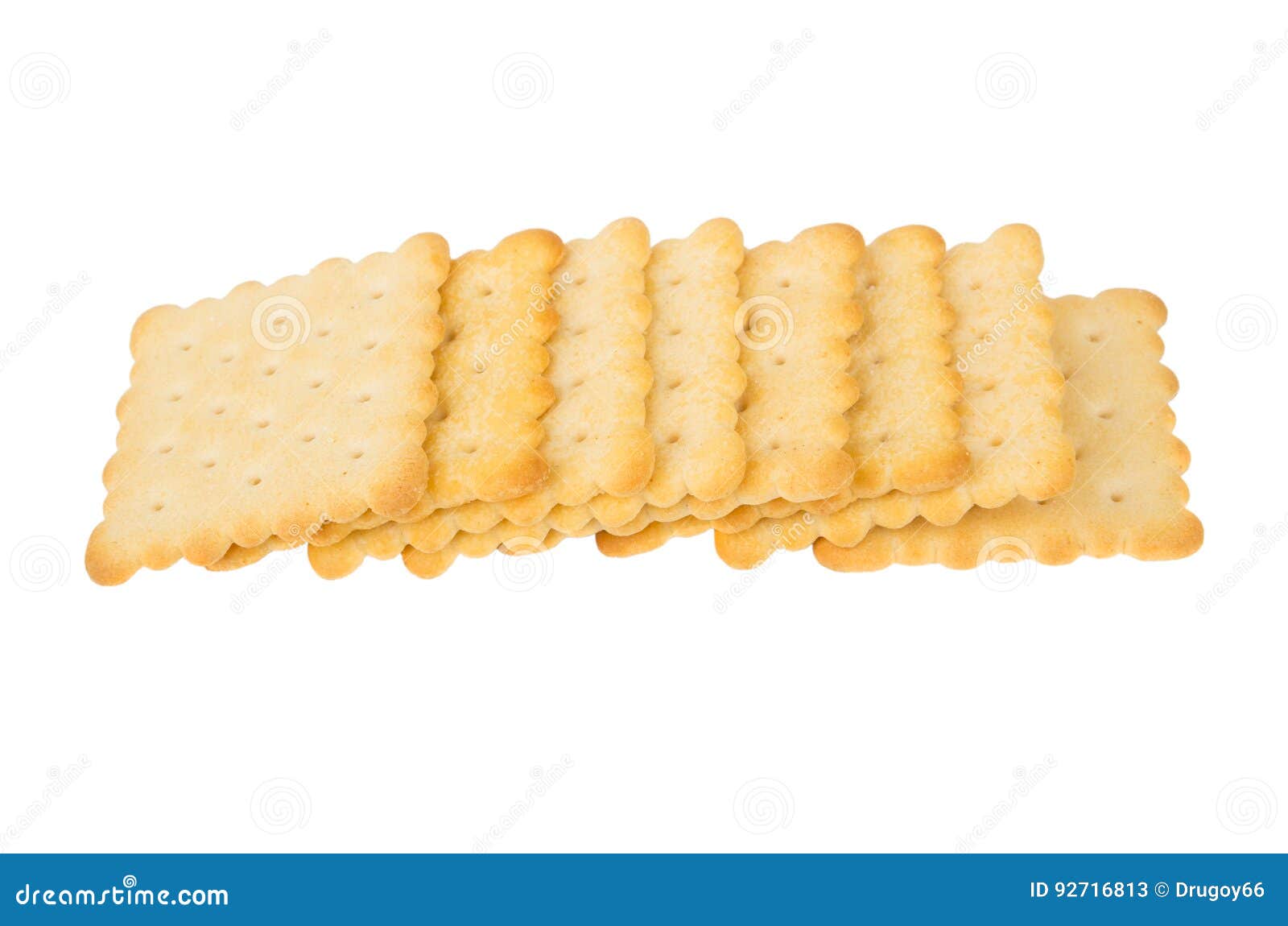 Row of Rectangular Crackers Isolated on White Stock Image - Image of ...