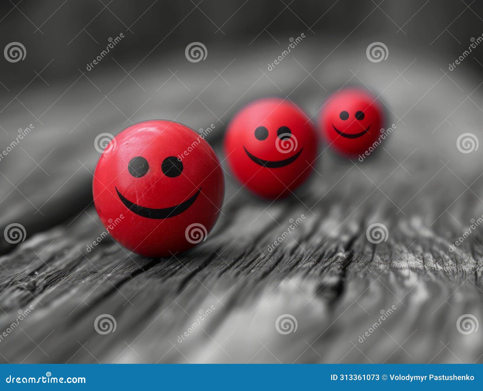 A Row of Red Balls with Smiley Faces Stock Image - Image of table, draw ...