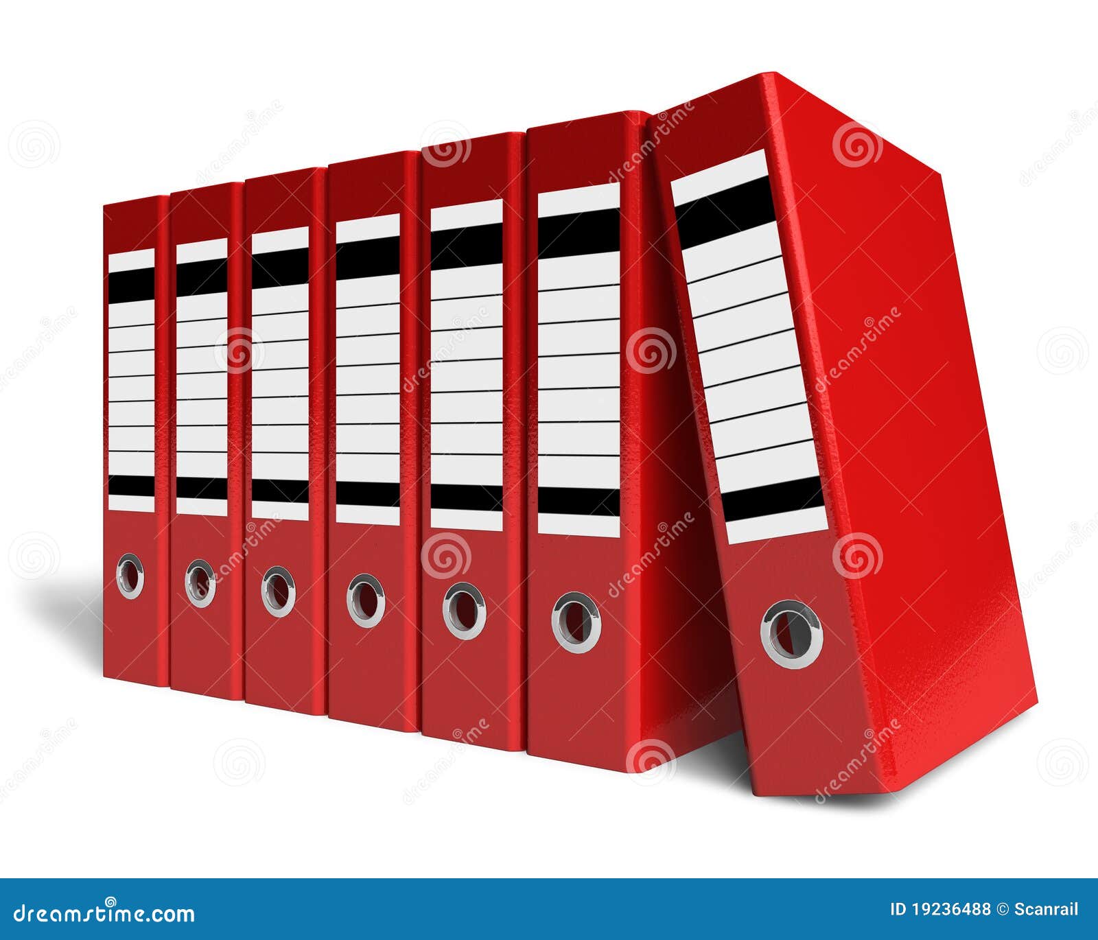 Row of red office folders stock illustration. Illustration of ...