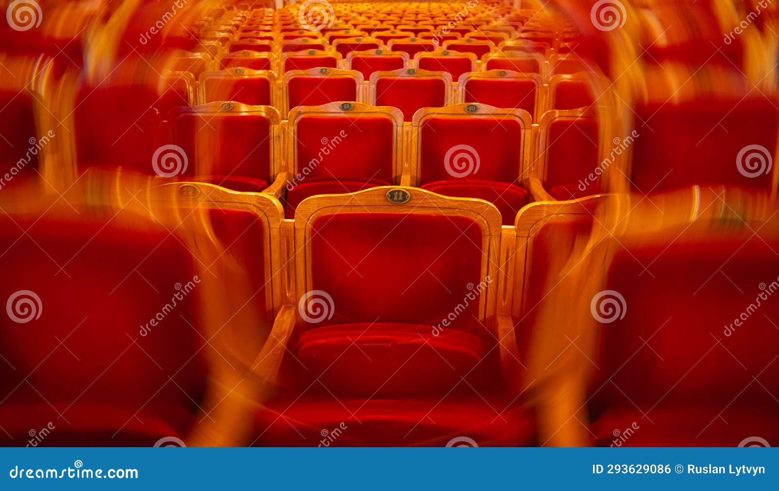 Row of Red Seats in Theatre Stock Photo - Image of music, performance: 293629086
