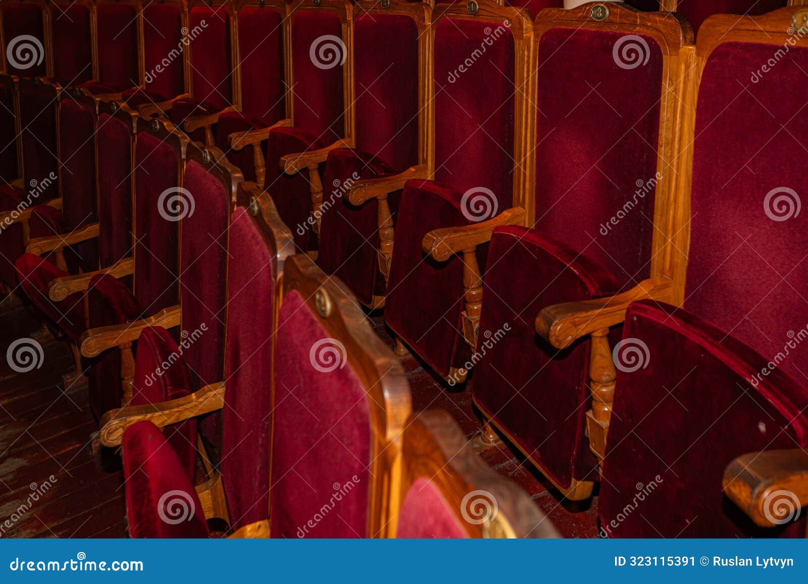 Row of Red Seats in Theatre Stock Image - Image of cinema, architecture ...