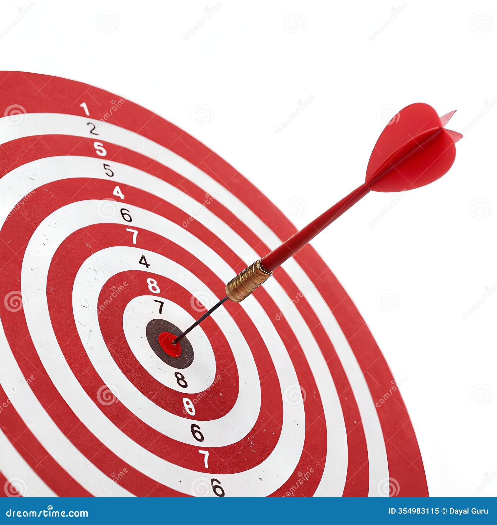 Row Red Target with Arrow Isolated on White Background Stock Image ...