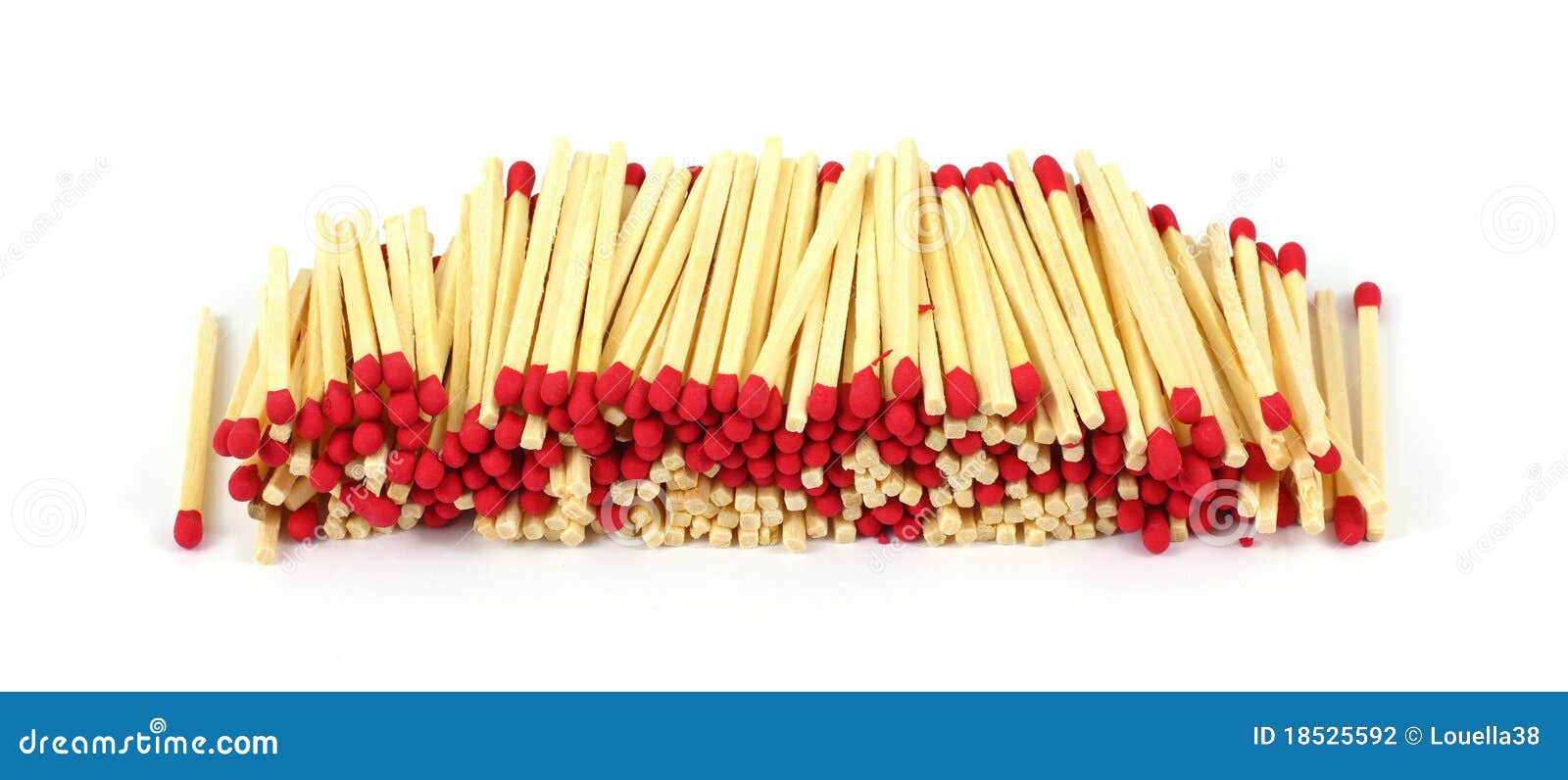 Row Red Tipped Wooden Matches Stock Photo - Image of ignites, matches ...