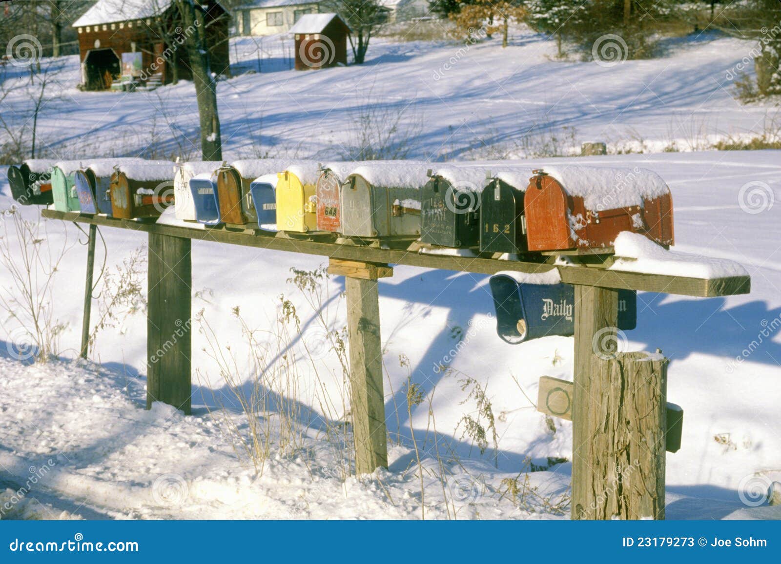 Row of Residential Mailboxes Editorial Stock Photo - Image of covered ...