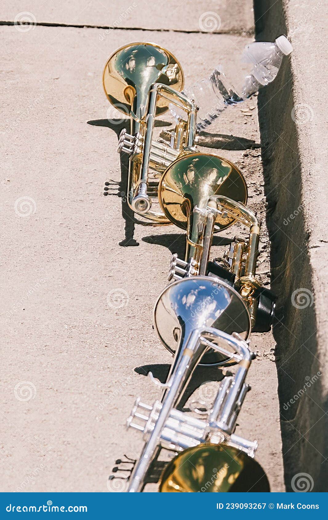 Row of Resting Trumpets during Marching Practice Stock Image - Image of ...