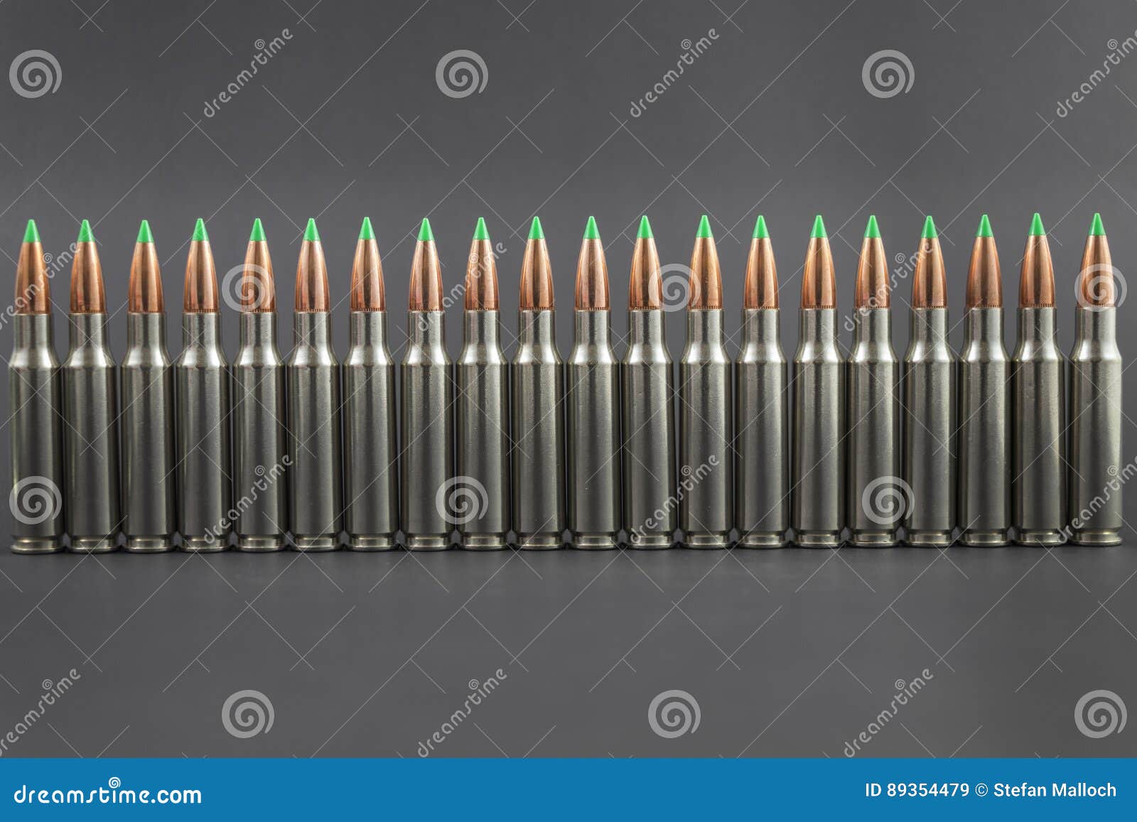 Row of Rifle Ammunition Row Stock Image - Image of army, close: 89354479