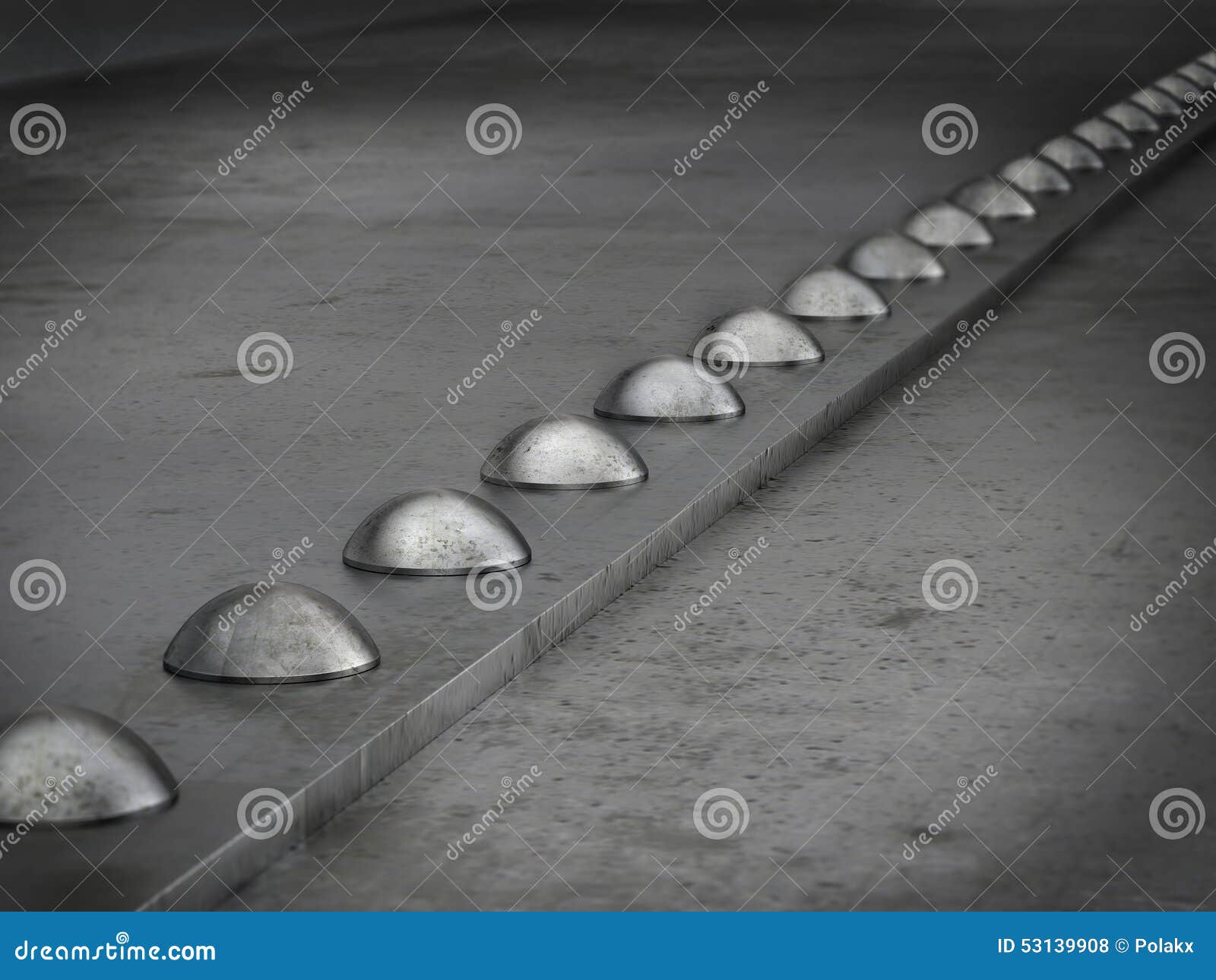 Row of Rivets on the Metal Grunge Background Stock Illustration ...