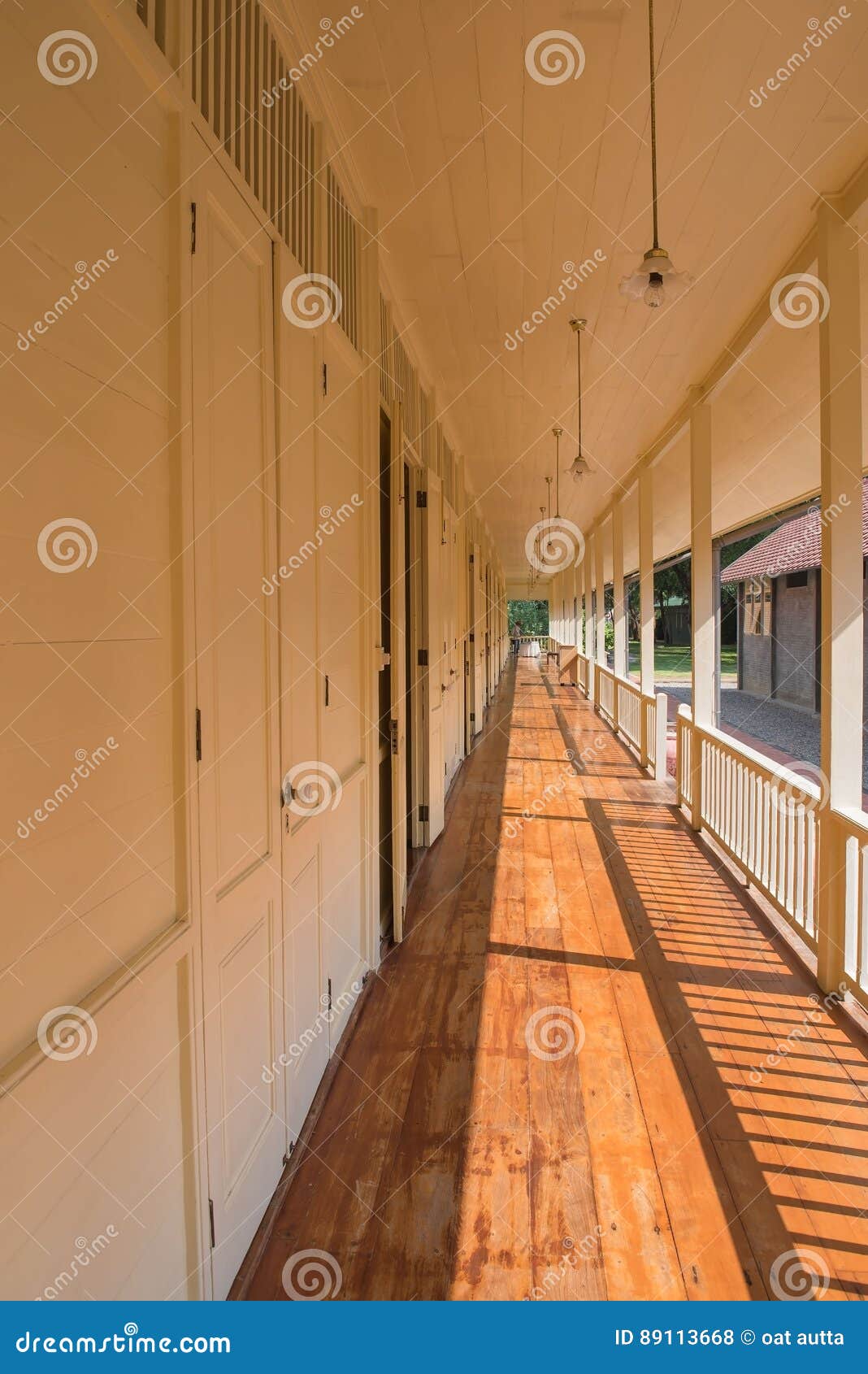 Row of Room for Accommodation, Many Doors. Vintage Style. Stock Photo ...