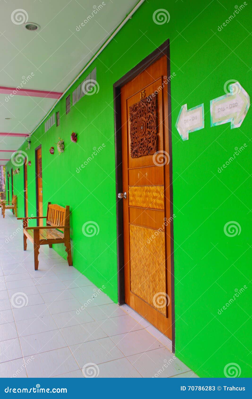 Row room and green wall stock image. Image of house, bungalow - 70786283