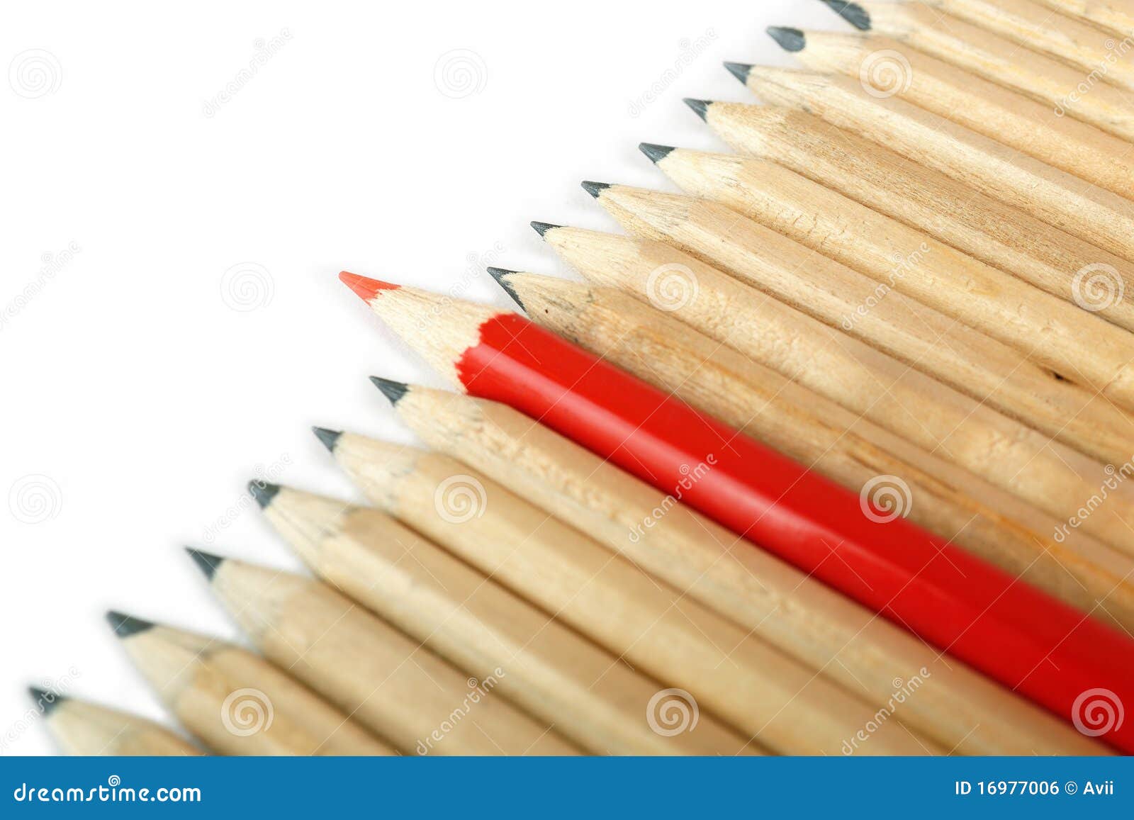 A Row of Rough Graphite Pencils with Color Red One Stock Photo - Image ...