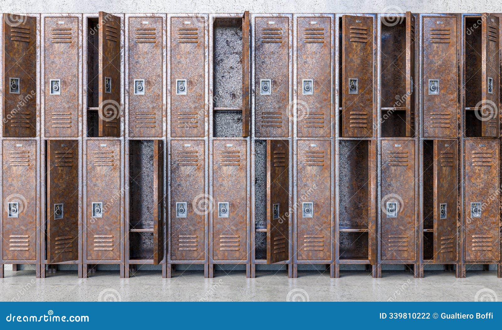 Rusty Lockers In A Retro-Futuristic Setting Royalty-Free Stock Photo ...