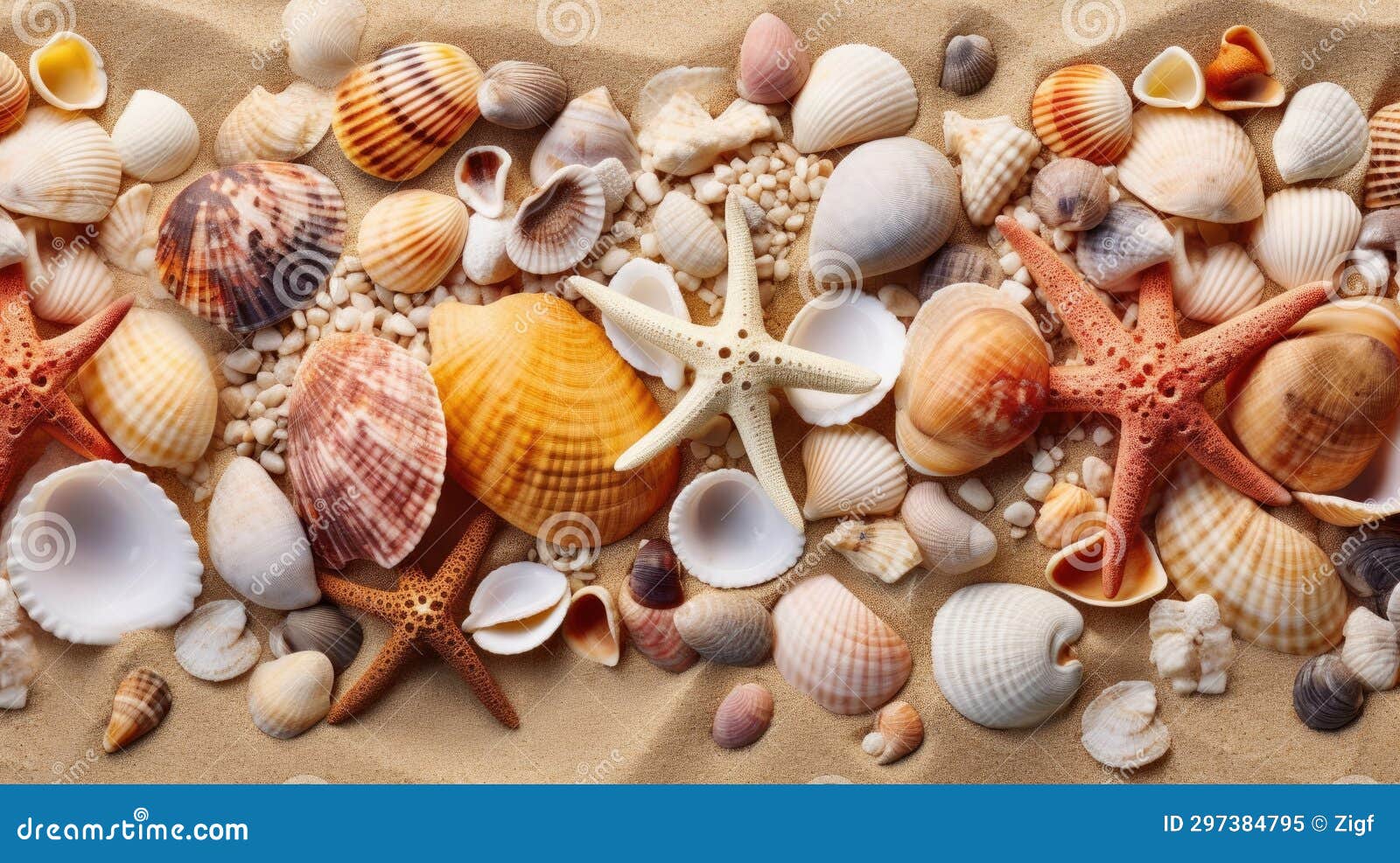 Row of Sea Shells on the Sand Stock Illustration - Illustration of ...