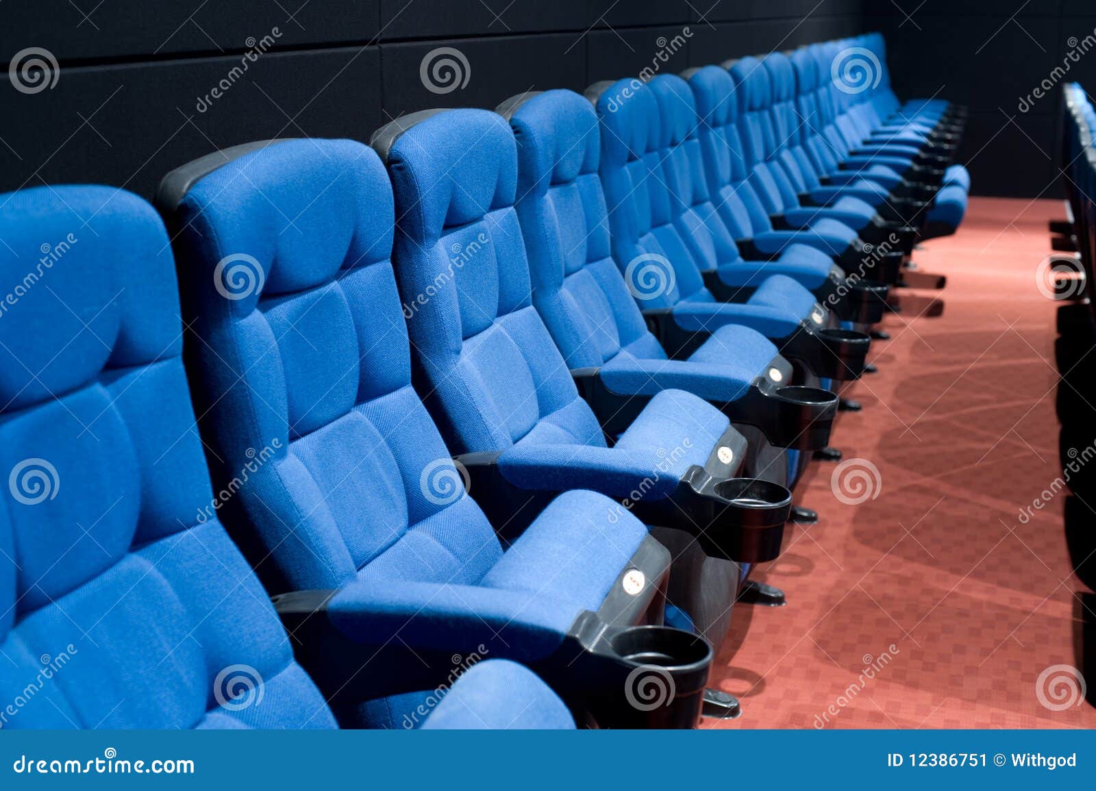 Row of seats in cinema stock image. Image of field, entertainment ...