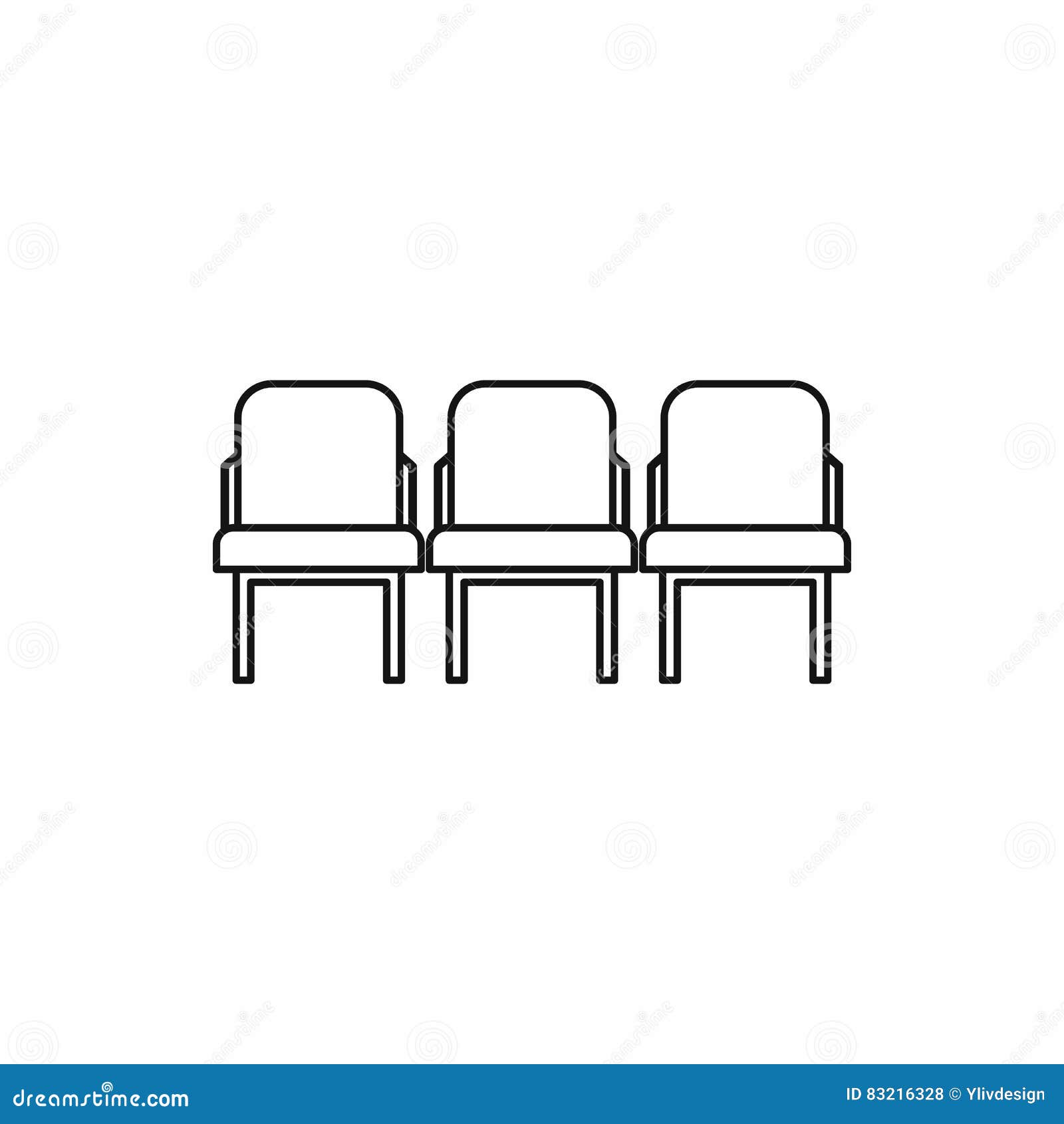 Row Seats Icon, Outline Style Stock Vector - Illustration of journey ...