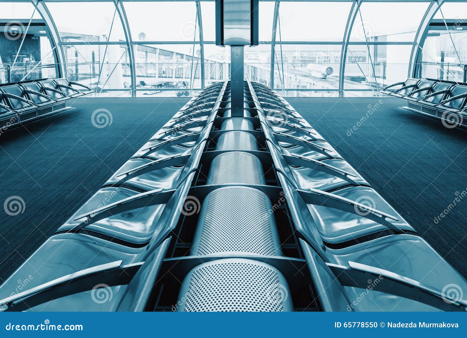 Row Seats for Passengers in the Airport Lobby. in the Background Stock ...