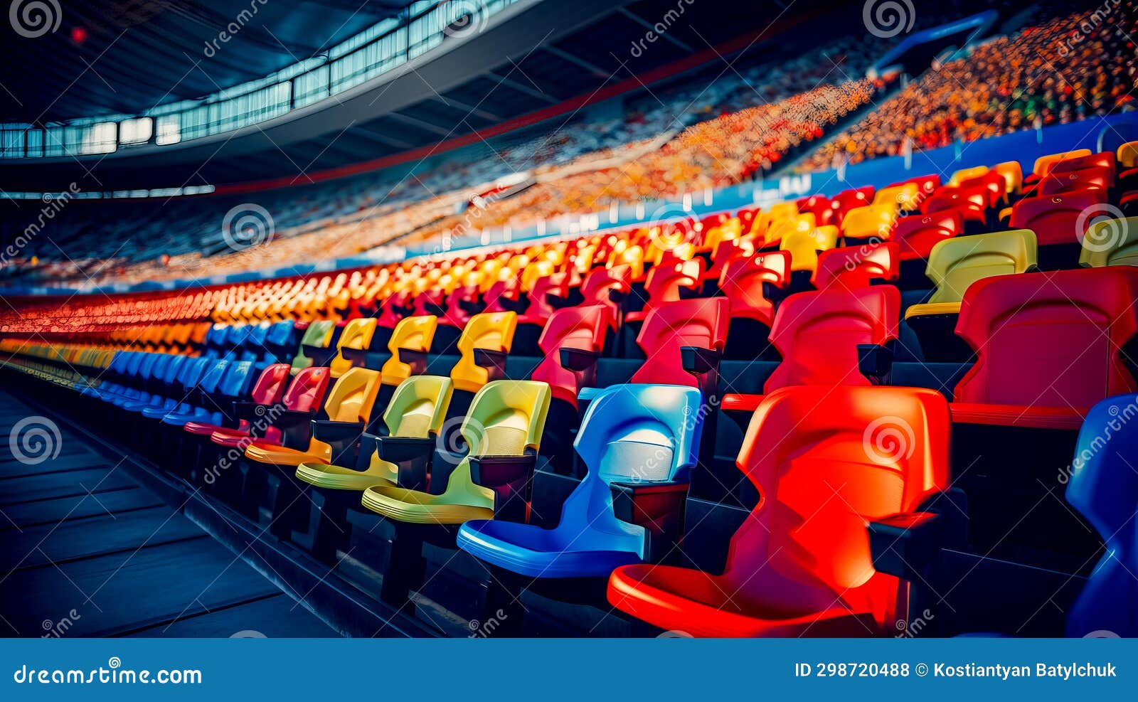 Row of Seats in Stadium with Rows of Seats in Front of Them. Generative ...