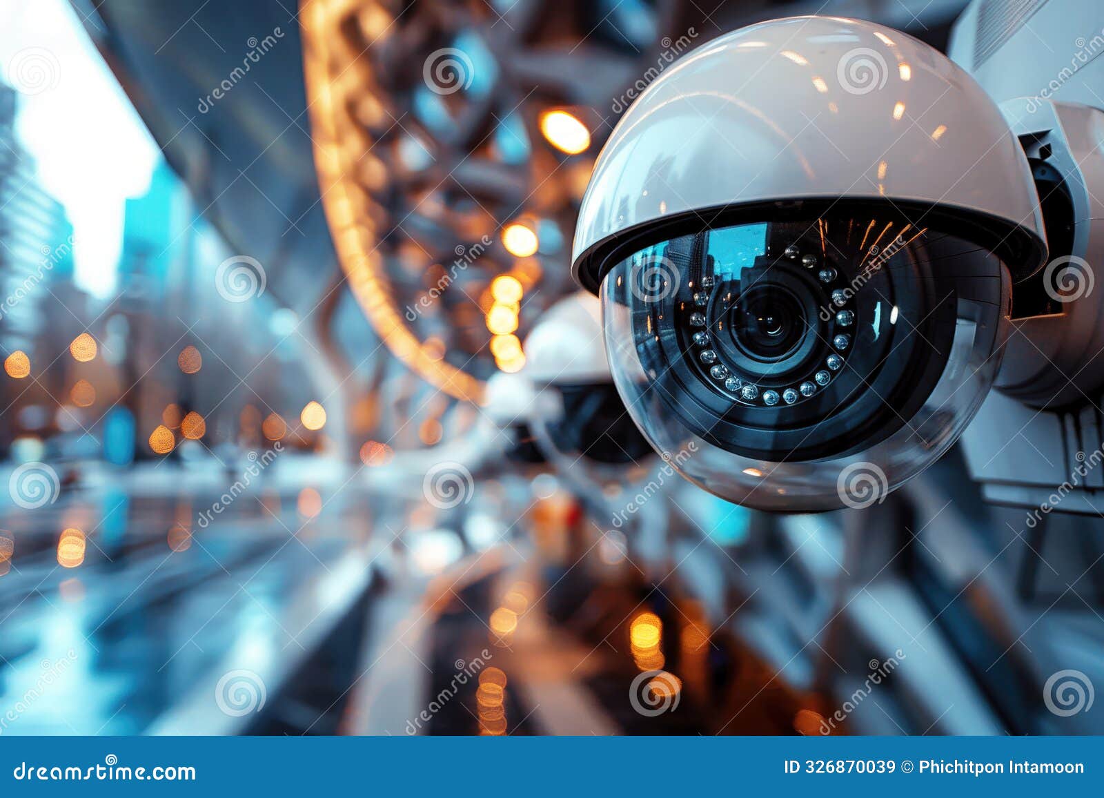 Row of Security Cameras Mounted on a Building Wall Stock Image - Image ...