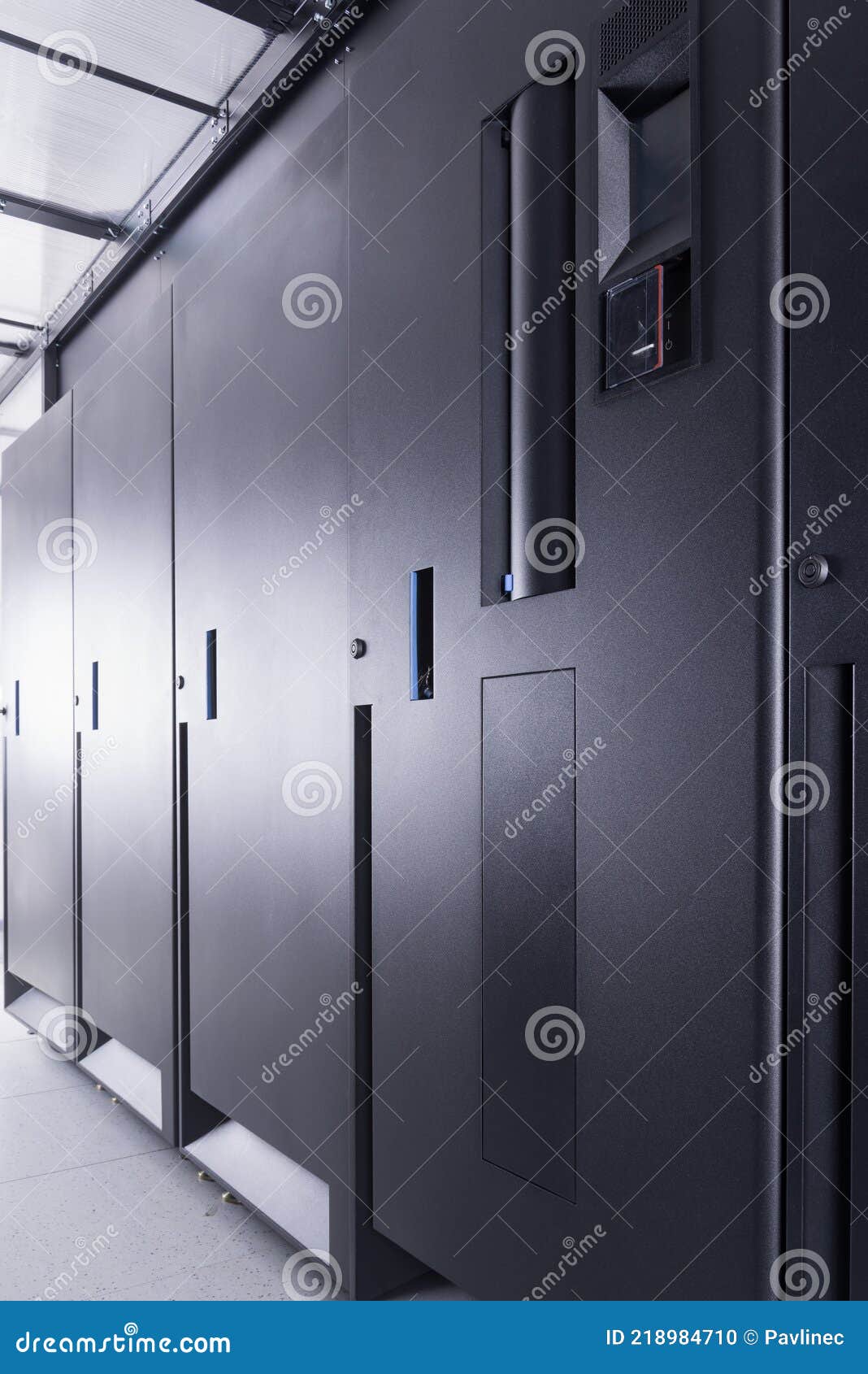 Row of Server Cabinets Inside Data Center Stock Photo - Image of ...
