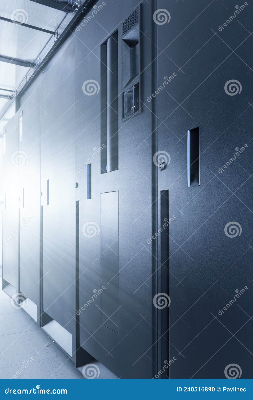 Row of Server Cabinets Inside Data Center Room Stock Photo - Image of ...