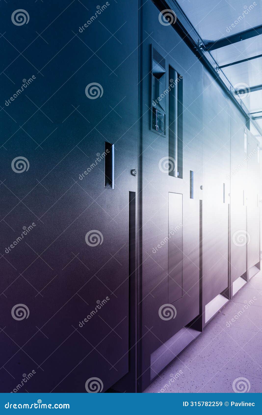 Row of Server Cabinets Inside Data Center Room Stock Image - Image of ...