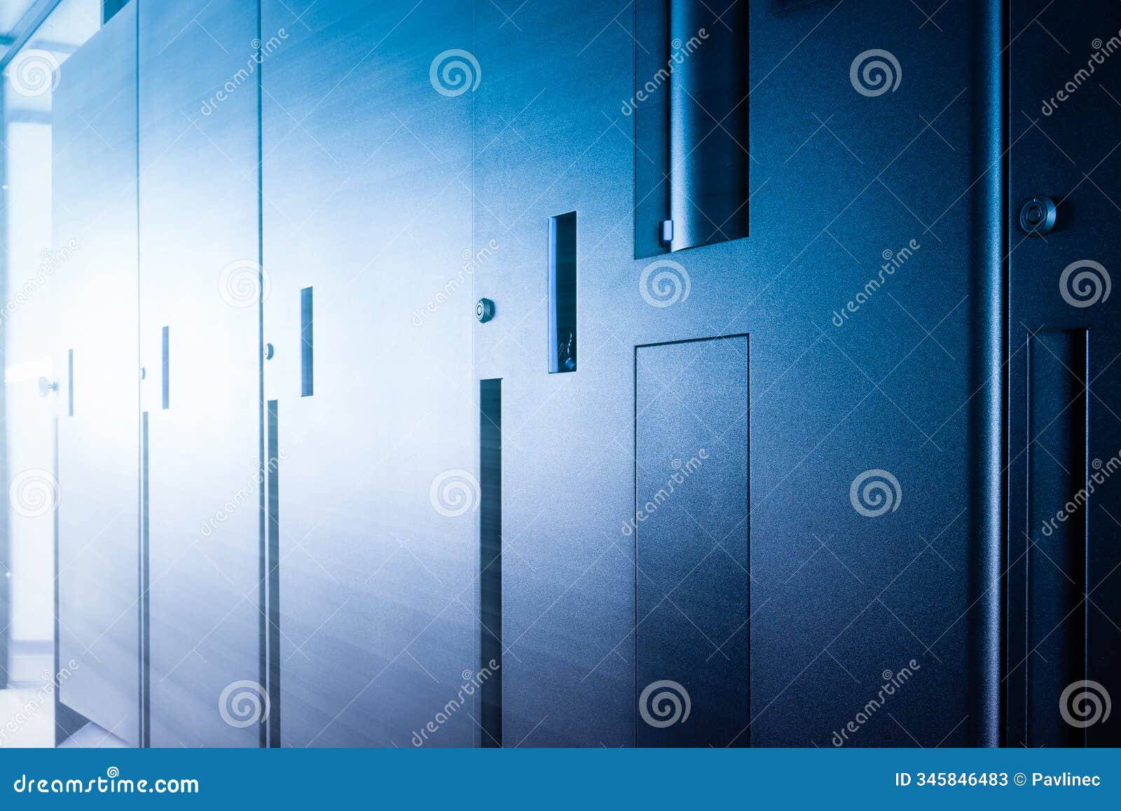 Row of Server Cabinets Inside Data Center Stock Image - Image of ...