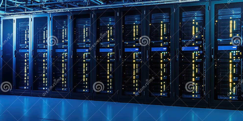 Server Cluster In Data Center Stock Image Image Of Server Storage