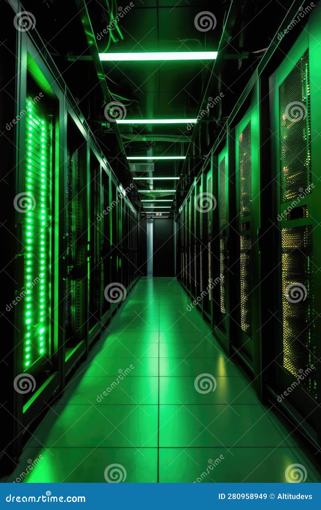 Row of Server Racks in a Modern Data Center Stock Image - Image of ...