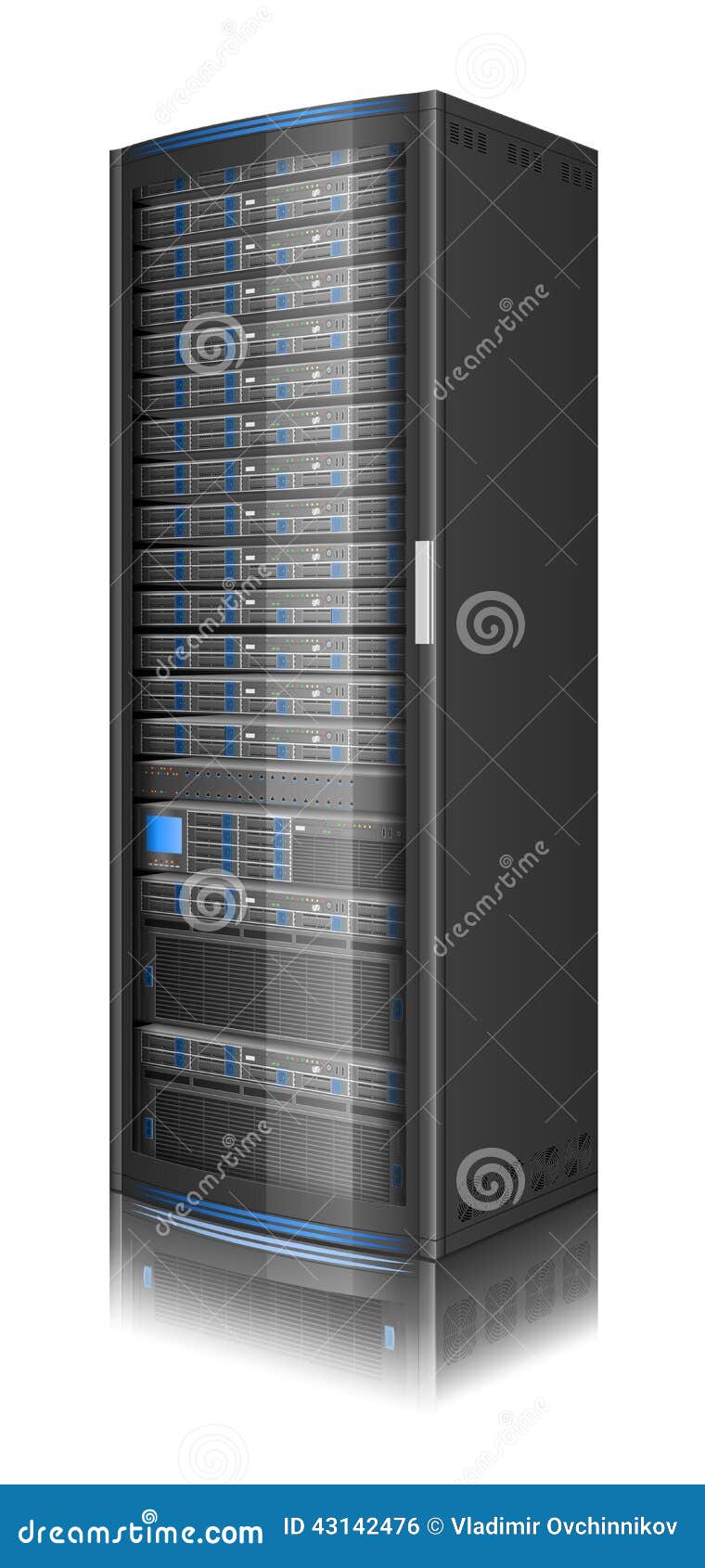 Row of servers stock vector. Illustration of business - 43142476