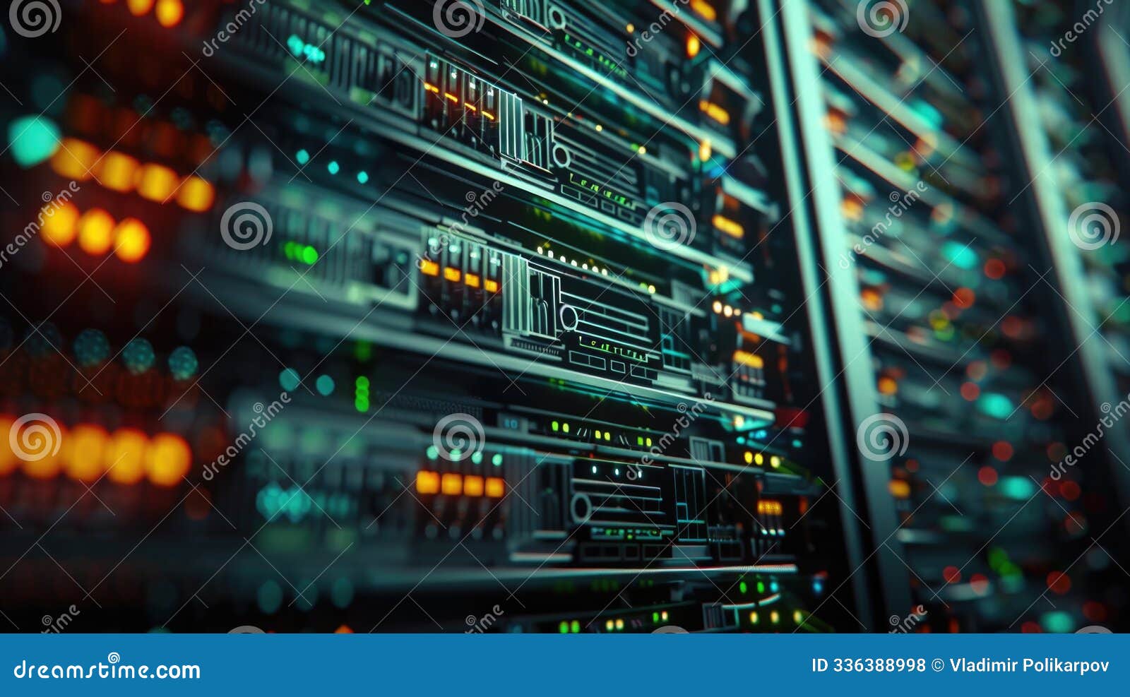A Row of Servers in a Modern Data Center Environment Stock Photo ...